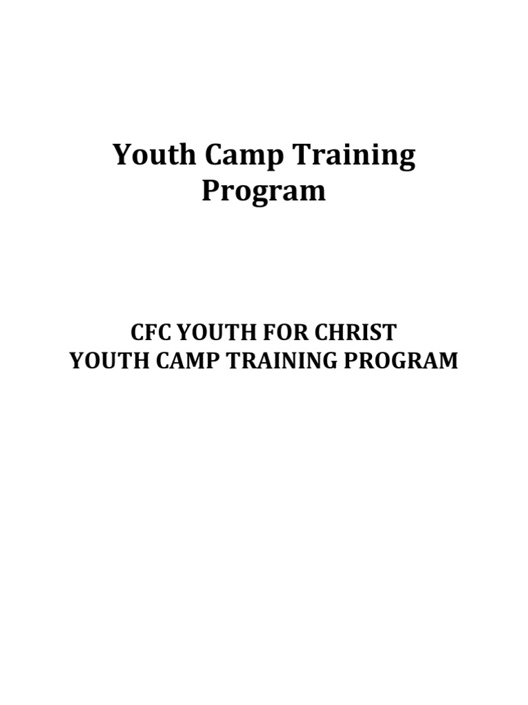 Youth Camp Training Program | PDF | Prayer | Baptism