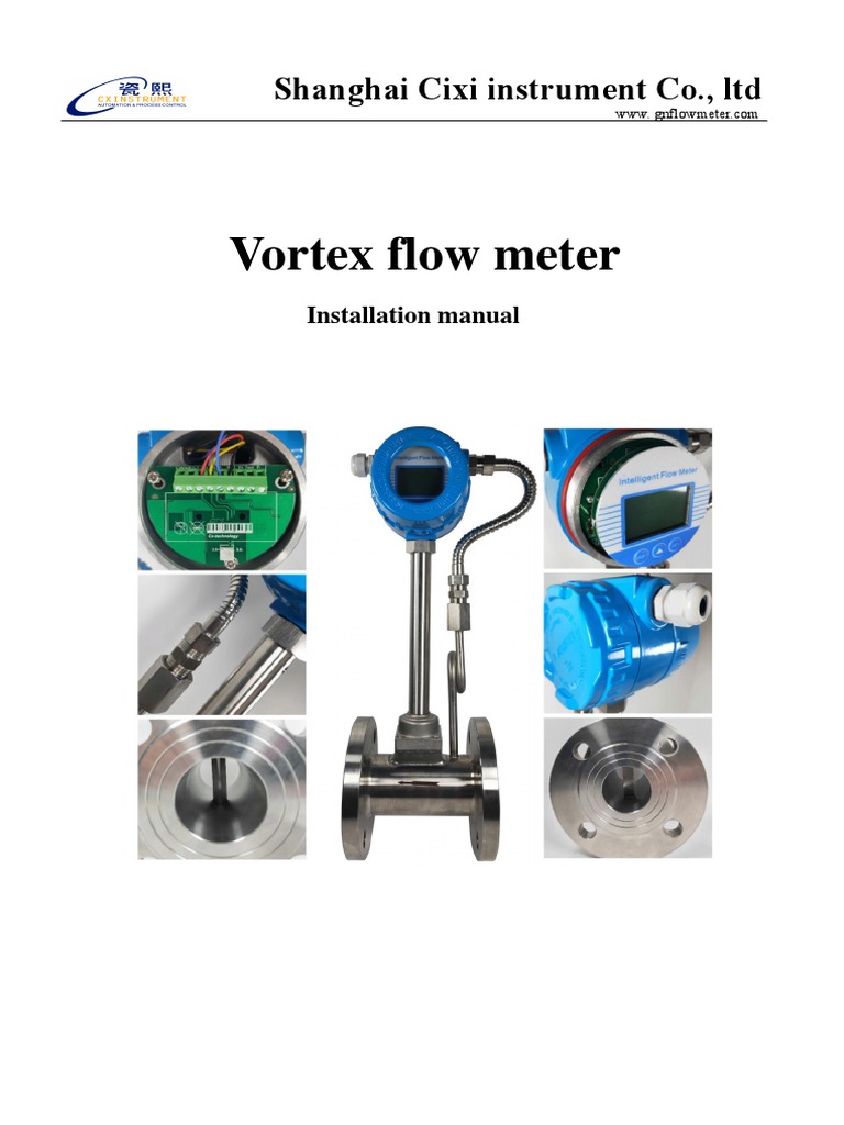 Installation Manual for Shanghai Cixi Instrument Co., Ltd. Vortex Flow Meter | PDF | Flow ...