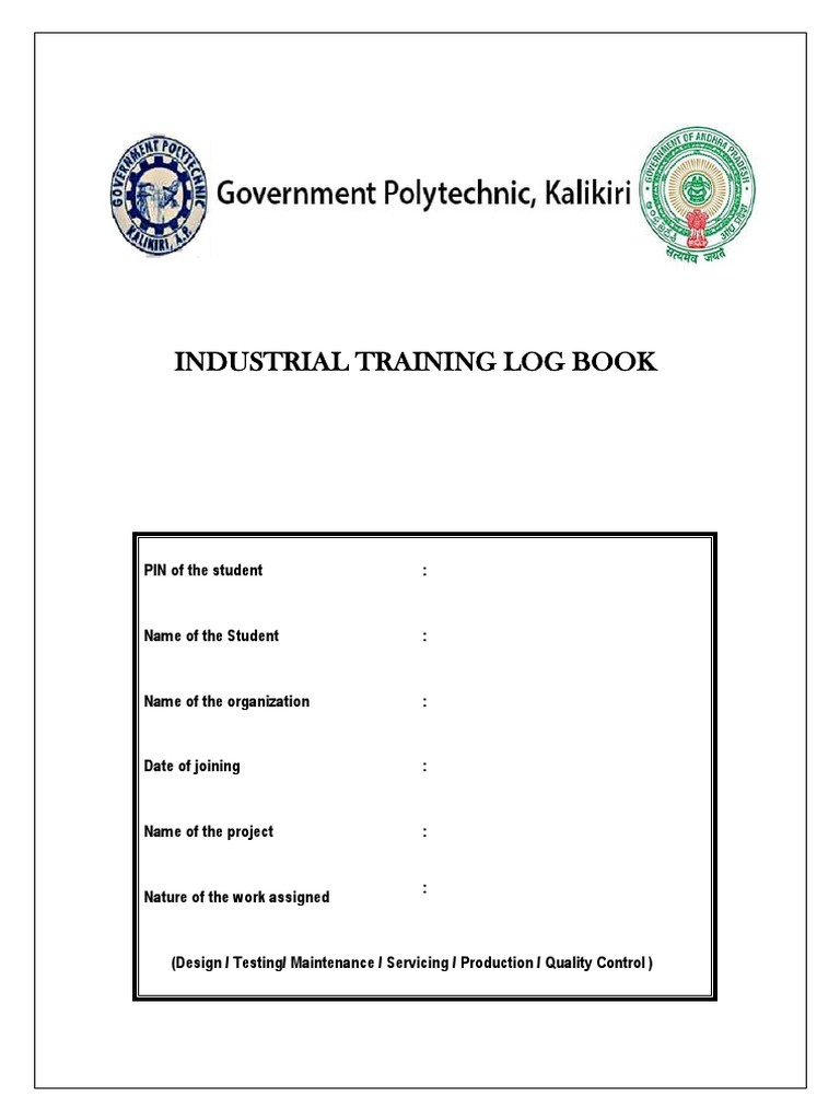 Industrial Training Log Book | PDF | Behavior Modification | Learning