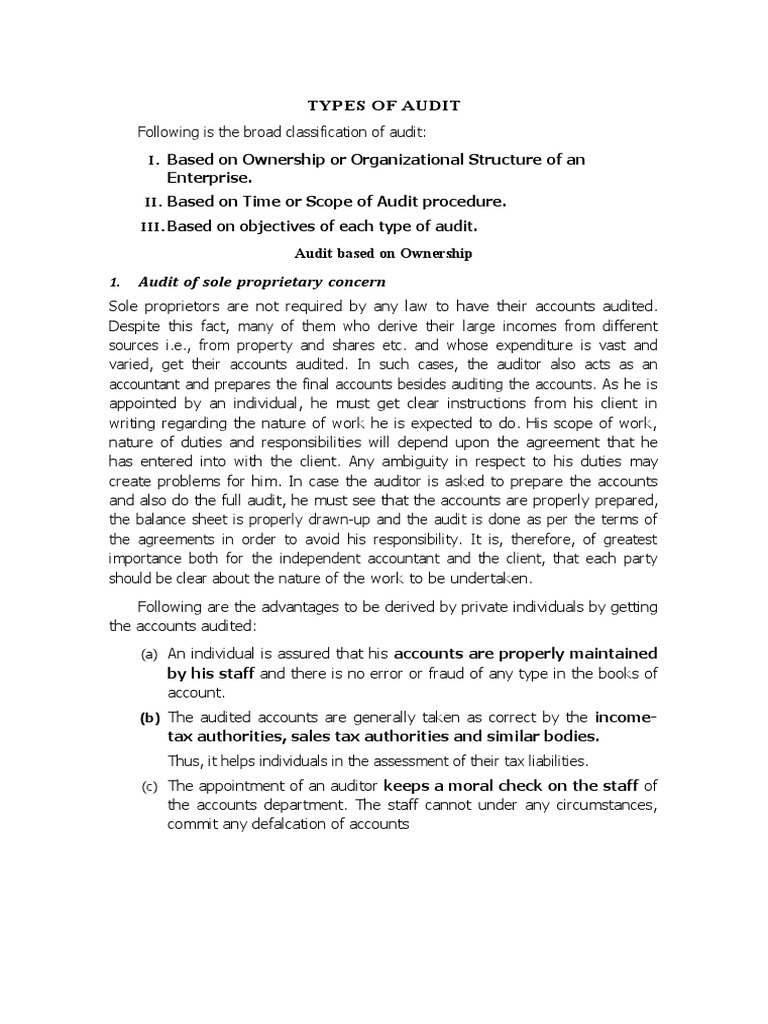 Types of Audit | PDF