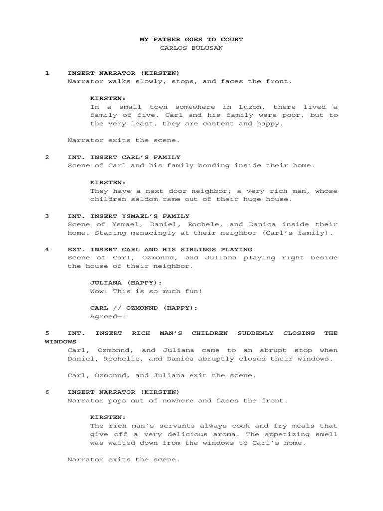 My-Father-Goes-To-Court-Script | PDF