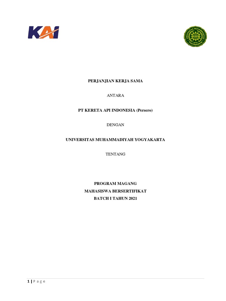 Kerja Sama Magang Mahasiswa 2021 | PDF | Karier & Perkembangan | Bisnis
