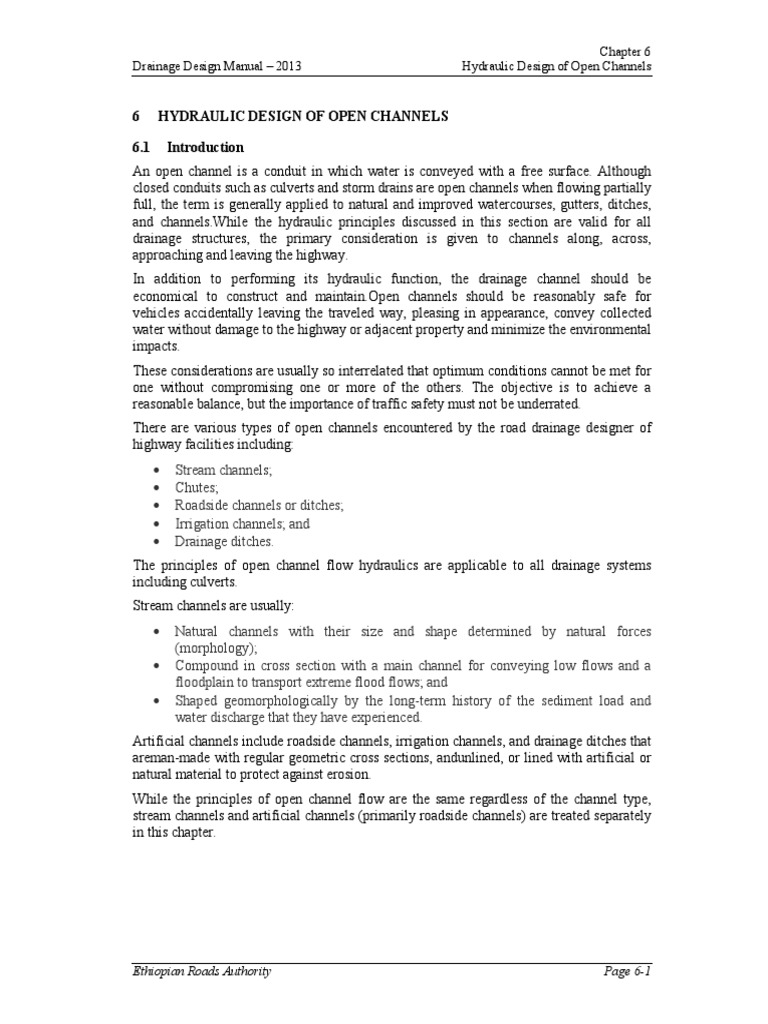 Drainage Design Manual Final Nov13 - Chapter 6 | PDF | Road | Erosion