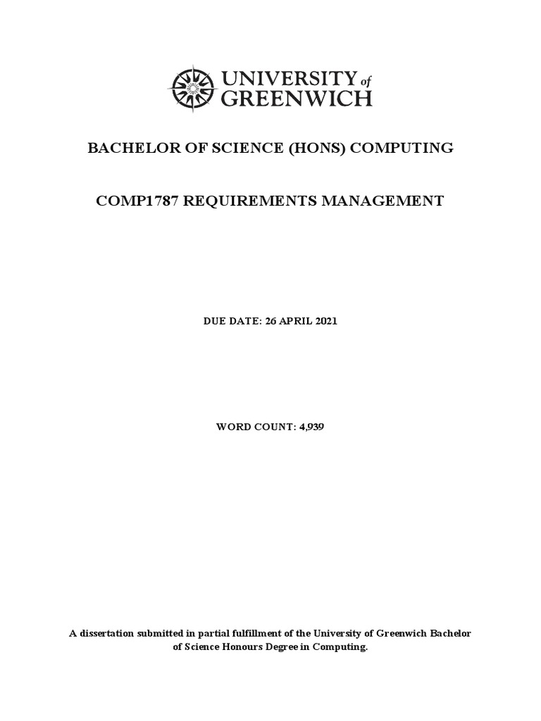 Comp1787 Requirements Management Coursework | PDF | Agile Software Development | Software ...