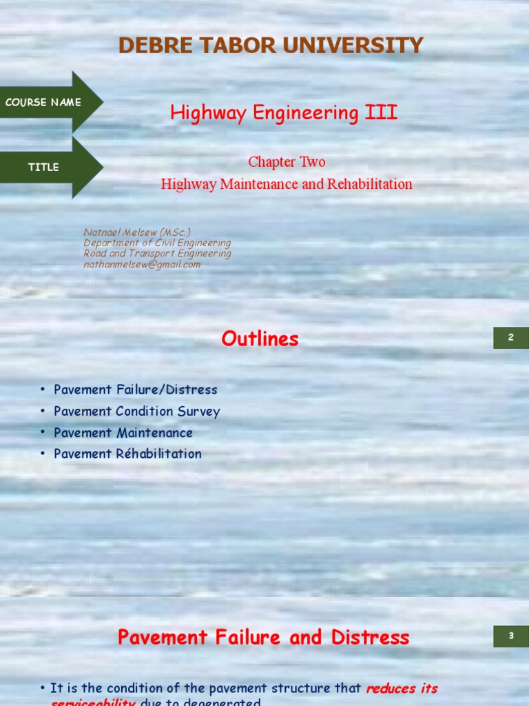 Chapter 2 - Highway Maintenance and Rehabilitation | PDF | Road Surface ...
