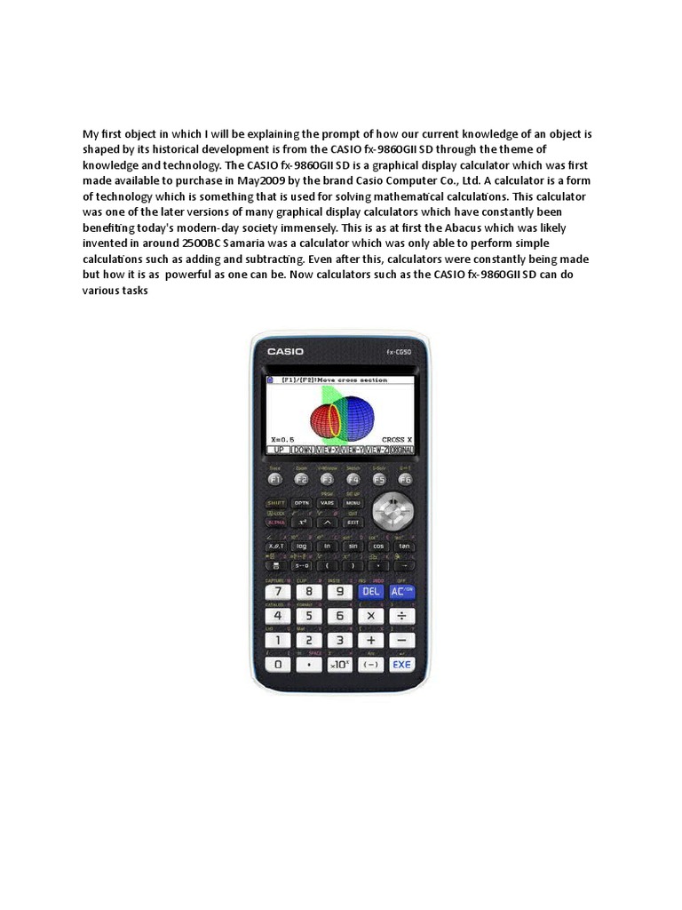 Evolution of the CASIO fx-9860GII SD | PDF
