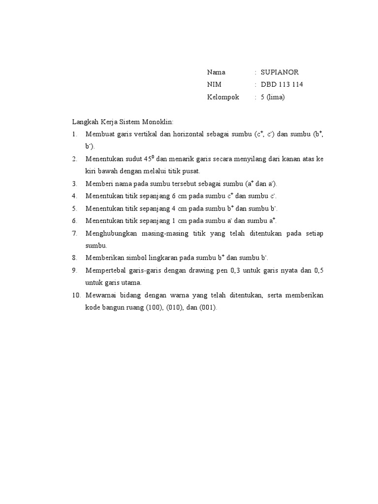 Sistem Monoklin: Langkah dan Teknik | PDF