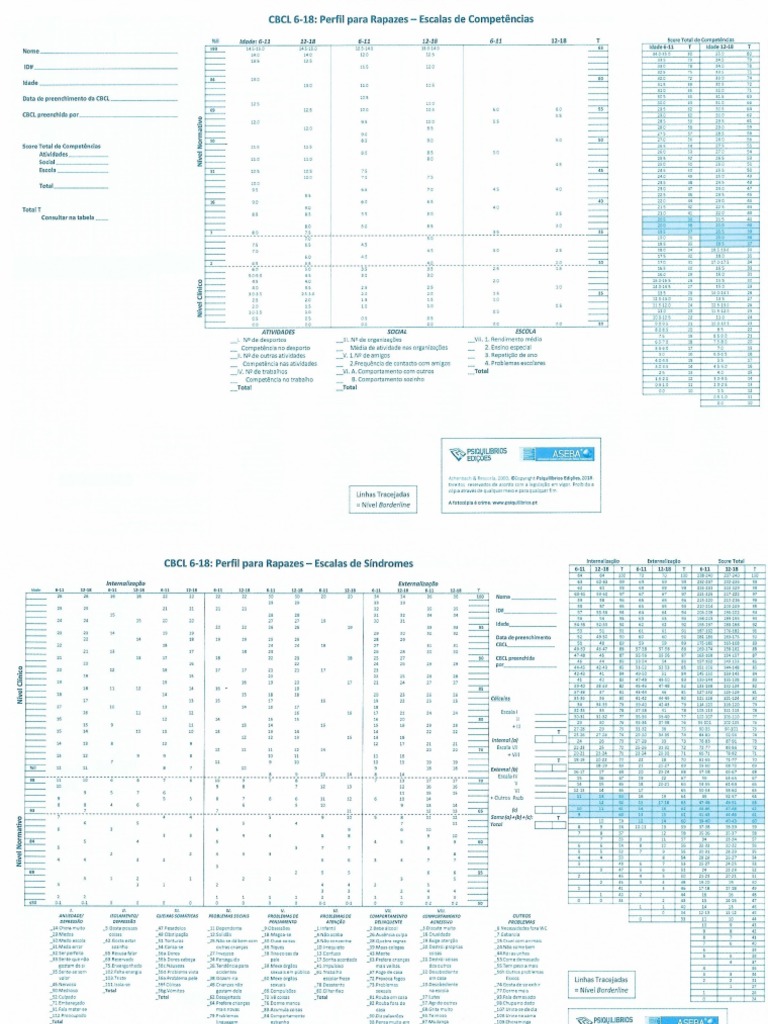 Cotação CBCL 6-18 | PDF