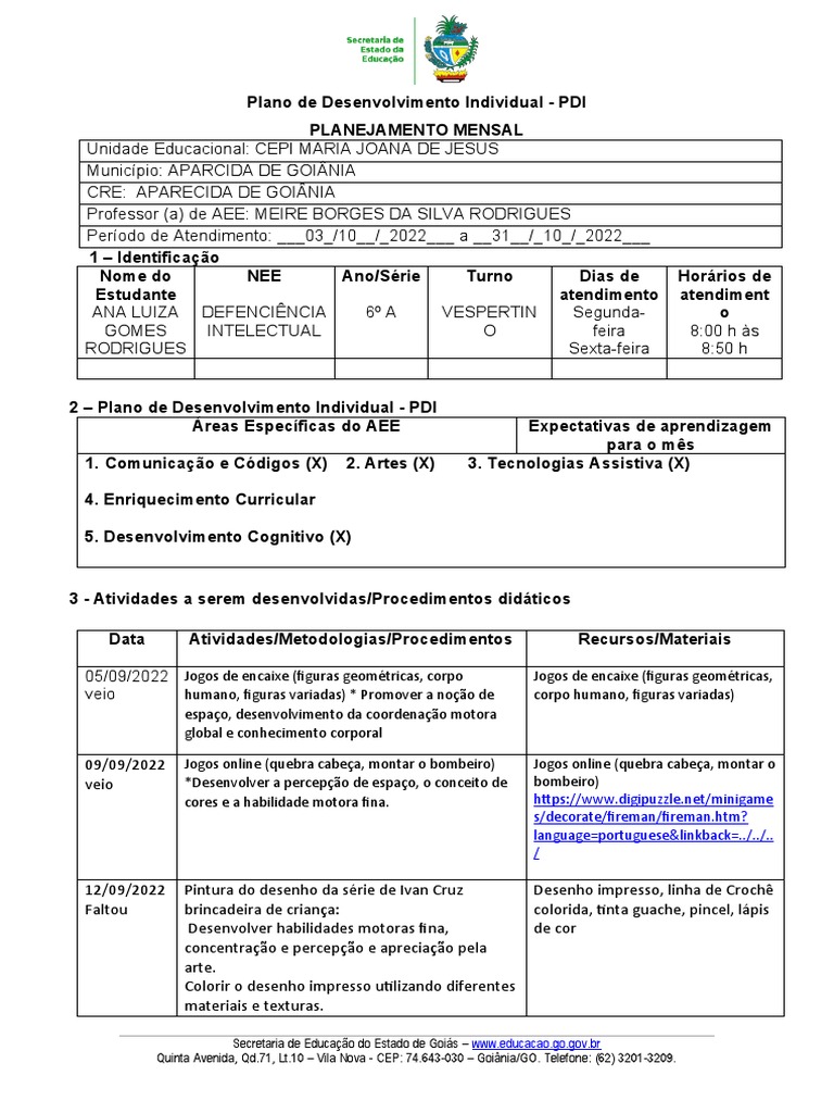 1 Setembro Ana Luiza Pdi Ok | PDF | Ciência cognitiva | Cognição
