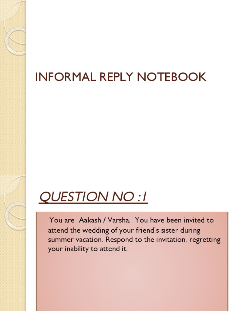 Informal Reply Notebook | PDF