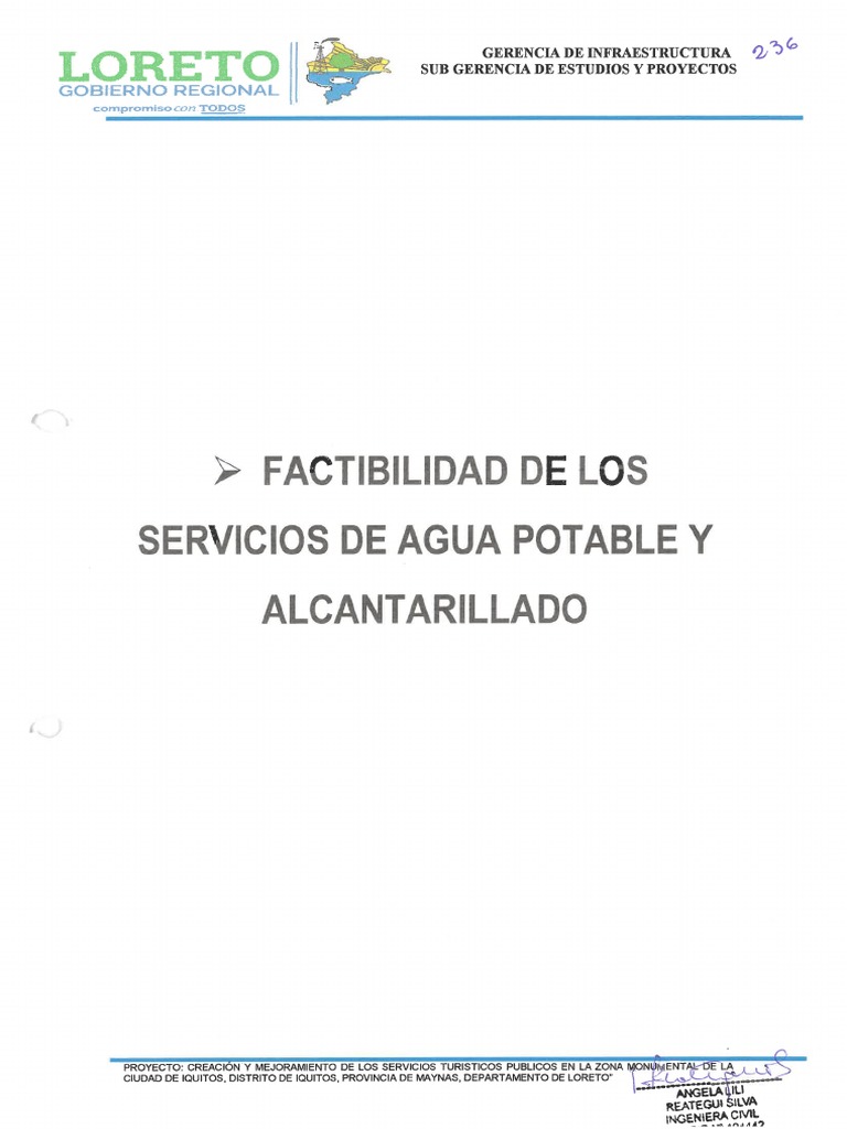 SECCIÓN 4.5. Factibilidad de Los Servicios de Agua Potable | PDF