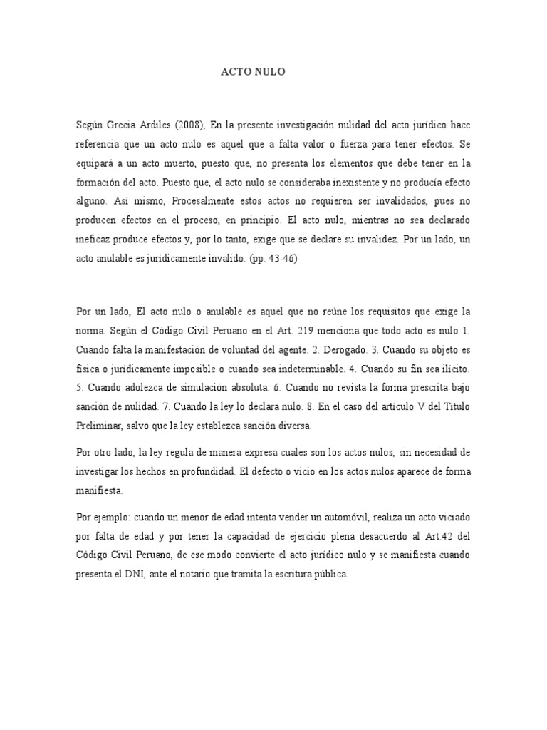 Acto Nulo | PDF | Nulo (ley) | Justicia