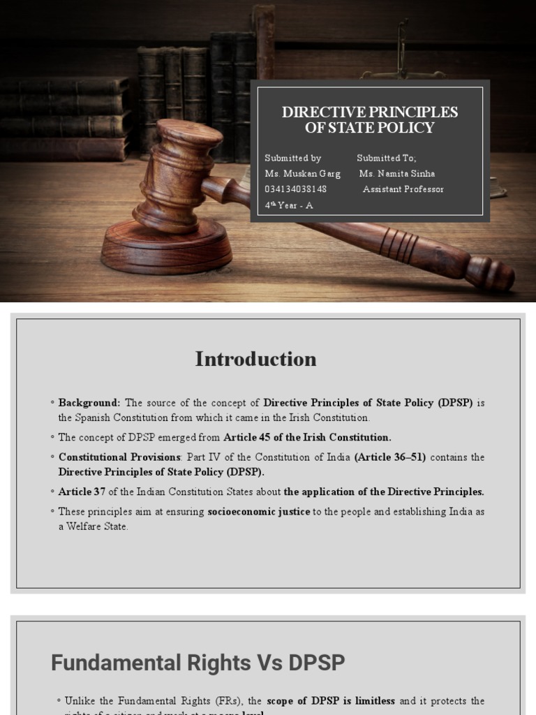 Directive Principles of State Policy | PDF | Constitutional Law ...