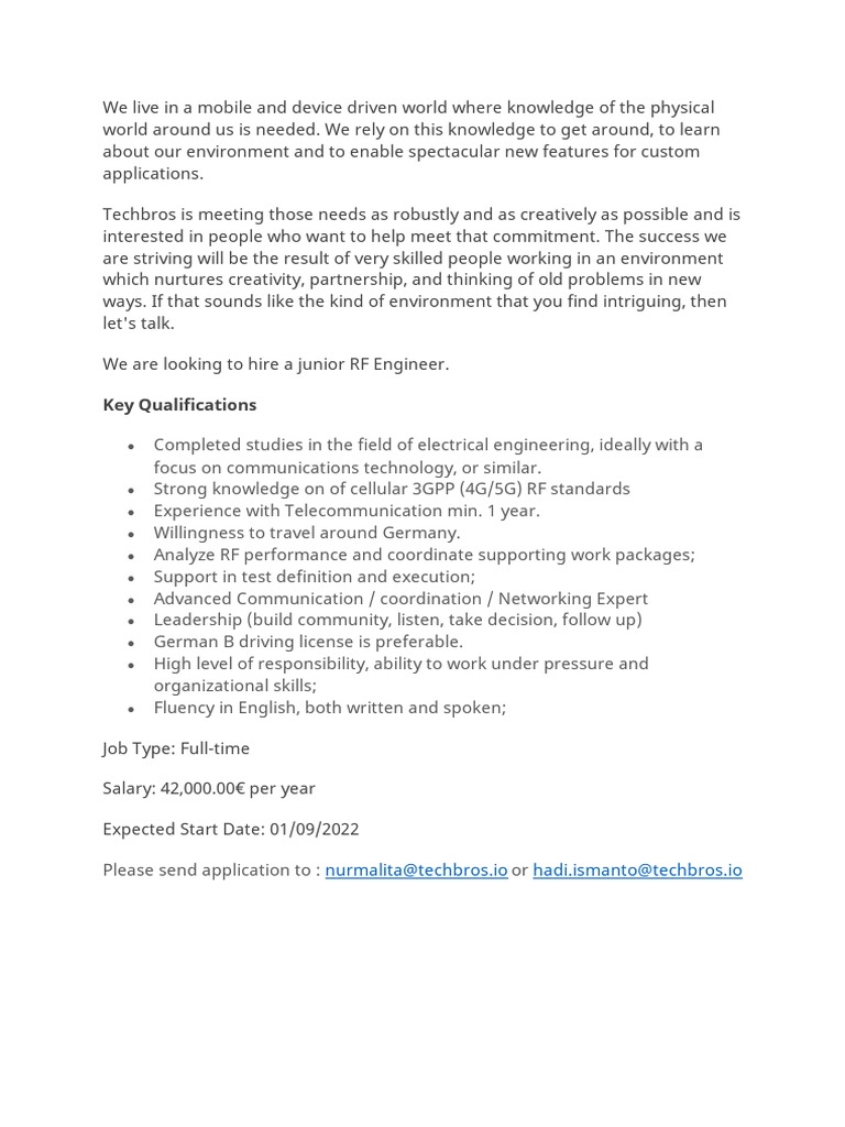 Junior RF Engineer | PDF