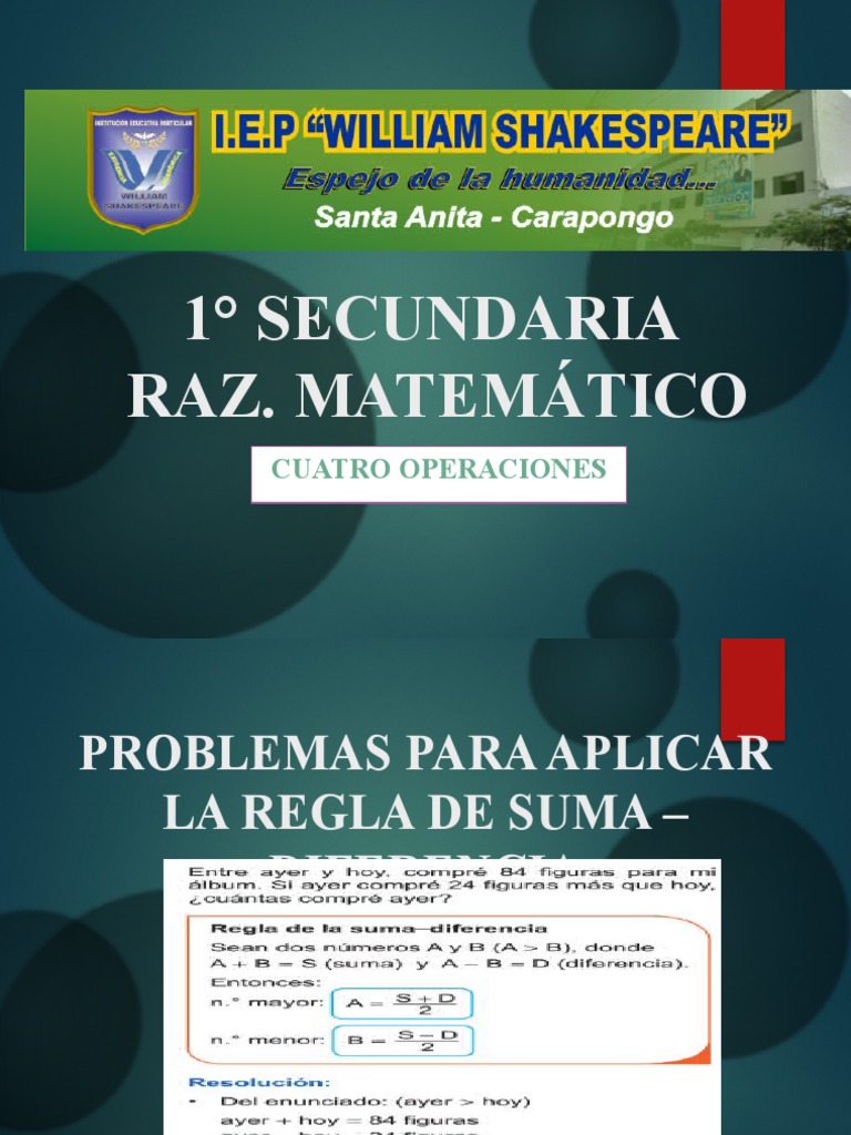 Cuatro Operaciones | PDF