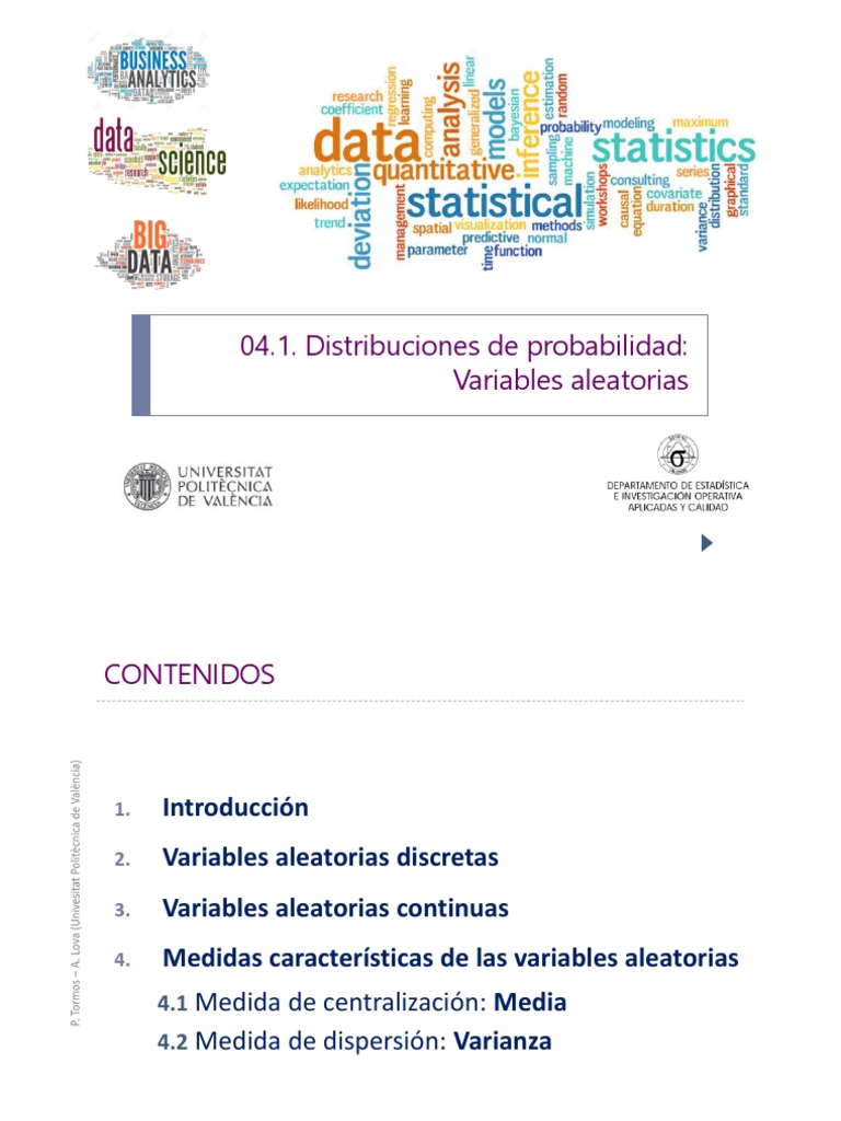 Variables Aleatorias en Estadística | PDF | Variable aleatoria | Media