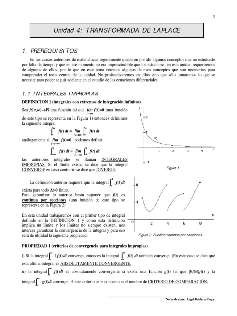 Transformada de Laplace | PDF | Integral | Ecuaciones