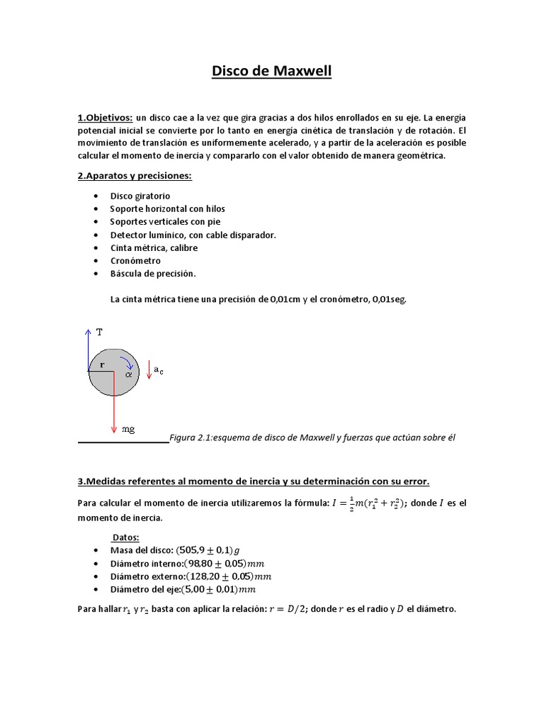 Disco de Maxwell | PDF | Ingeniería mecánica | Física