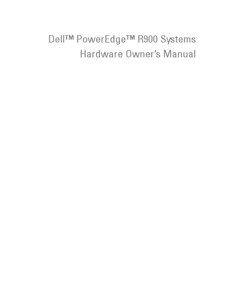 Poweredge-R900 - Owner's Manual - En-Us | PDF | Power Supply | Computer ...