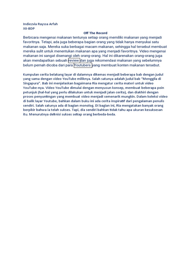 Indiezvia Rayssa Arfah | PDF