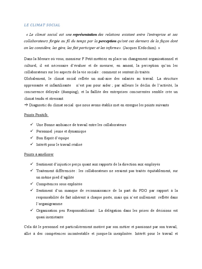 Le Climat Social | PDF