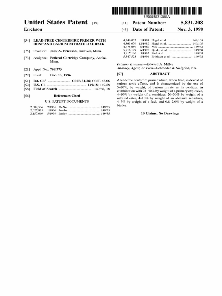Lead Free Primer DDNP | PDF | Cartridge (Firearms) | Chemical Substances