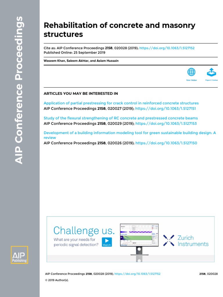 Rehabilitation of Concrete and Masonry Structures | PDF