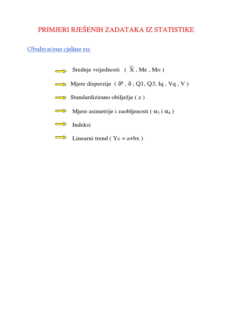 Rijeseni Zadaci Statistika | PDF