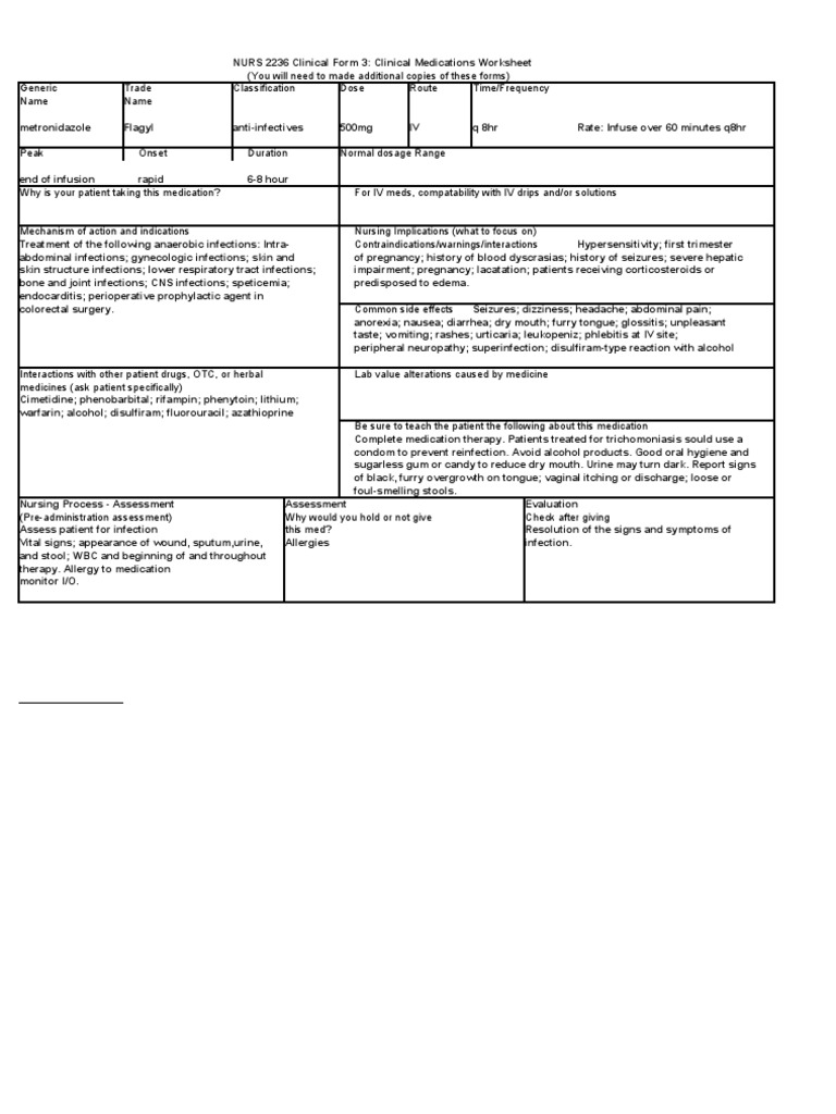 Metronidazole (Flagyl) | Download Free PDF | Medical Treatments | Medicine