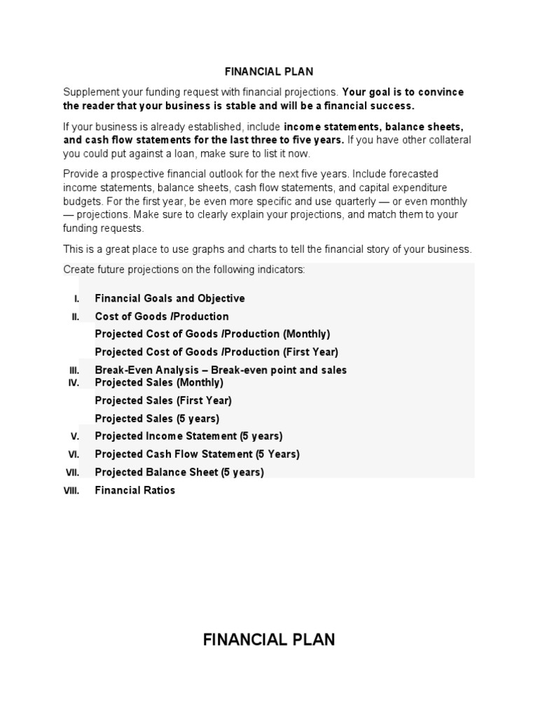 Financial Plan | PDF | Revenue | Equity (Finance)