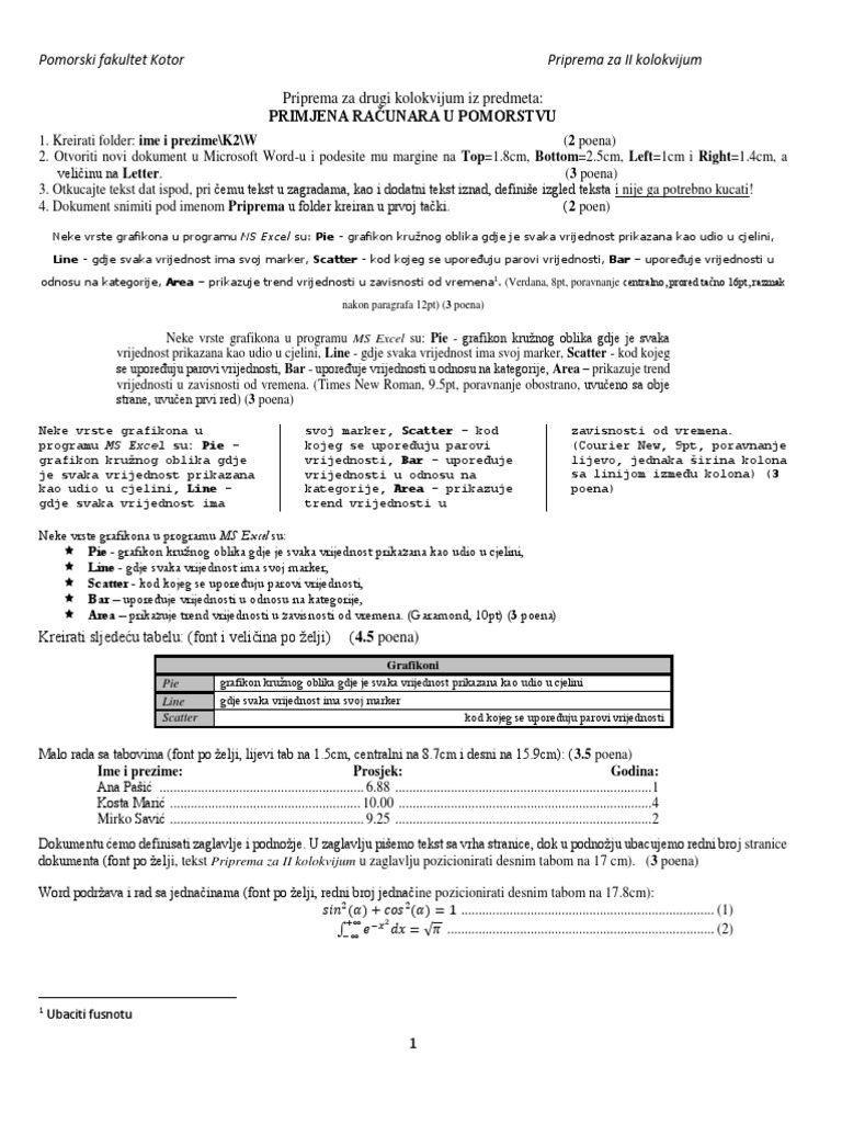 Priprema Za Kolokvijum 2 | PDF
