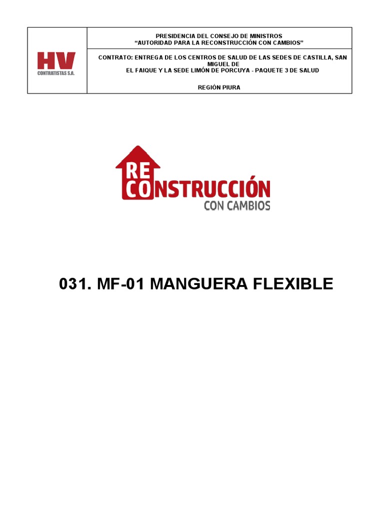 MF-01 Manguera Flexible | PDF