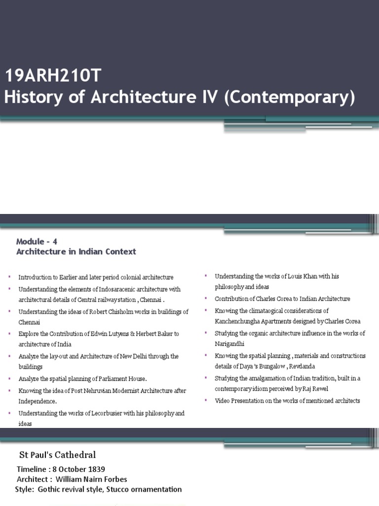 19ARH210T HOA Unit IV | PDF | Architectural Elements | Architectural Design