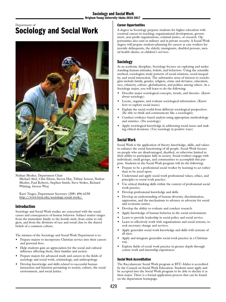 Sociology and Social Work | PDF | Sociology | Social Work