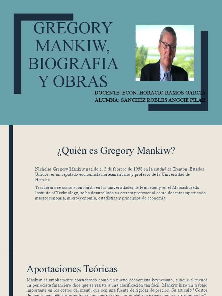 Gregory Mankiw, Biografia y Obras | PDF