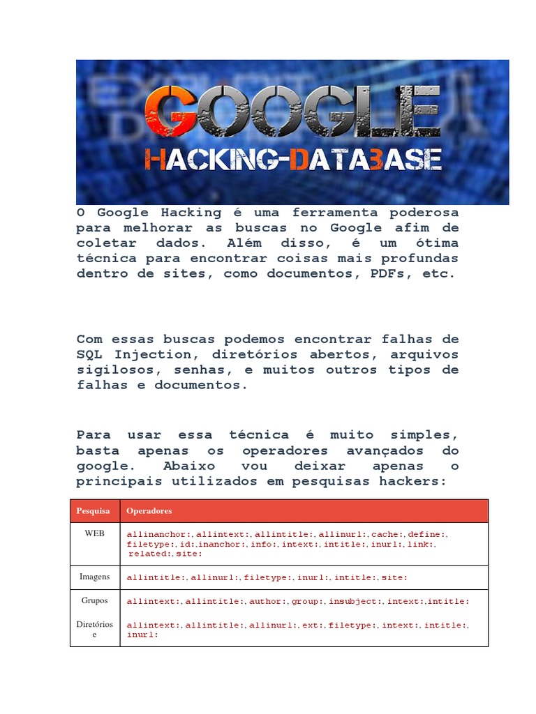Aprenda a usar o Google Hacking para encontrar falhas de segurança e ...