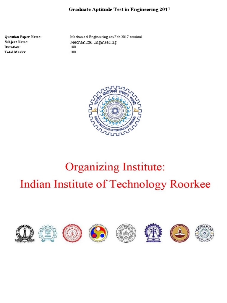 Analysis of GATE 2017 Mechanical Engineering Question Paper with Detailed Breakdown of Questions ...