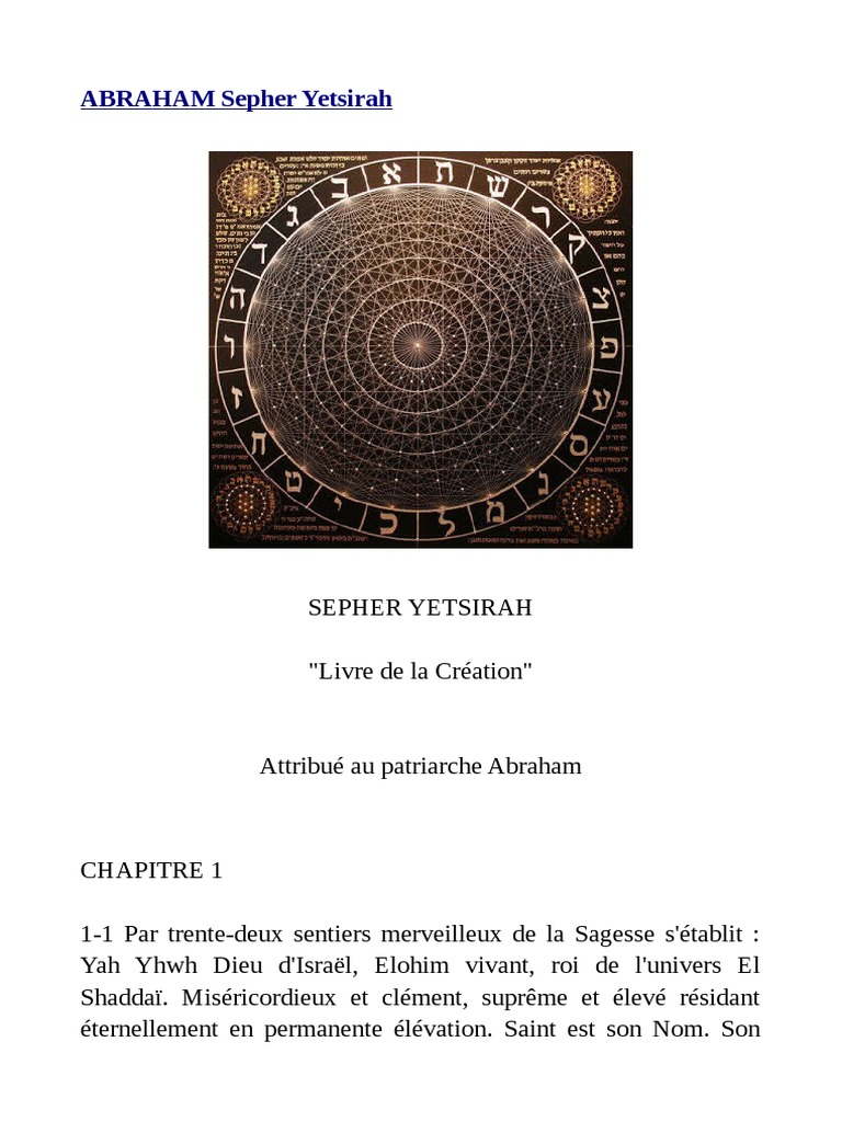 Les 231 Portes du Sepher Yetsirah | PDF | Dénomination de Dieu dans le ...