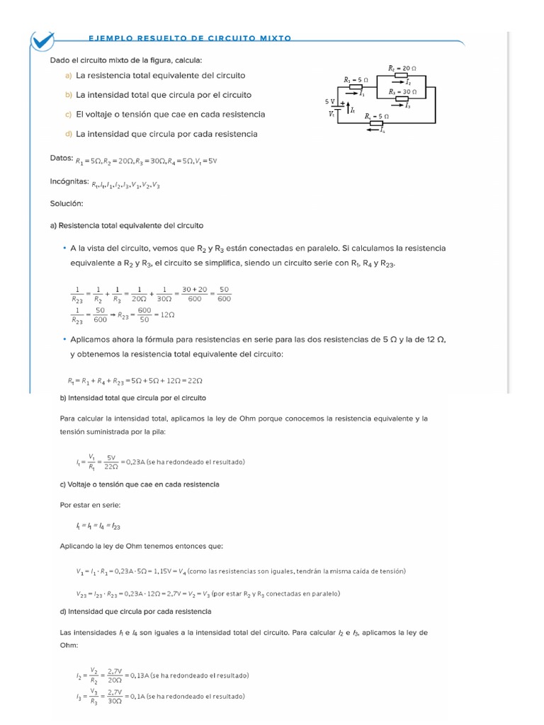 Circuito Mixto Resuelto | PDF