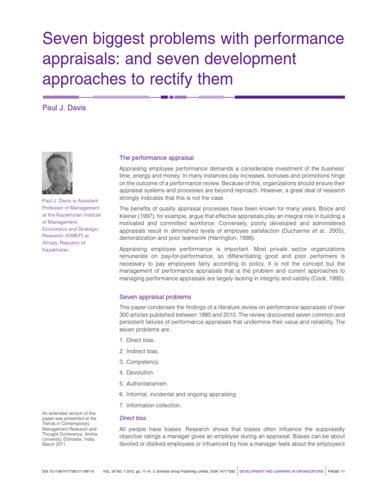 Seven Biggest Problems With Performance Appraisals: and Seven ...