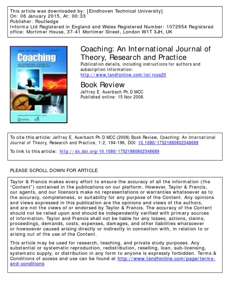 Coaching: An International Journal of Theory, Research and Practice ...