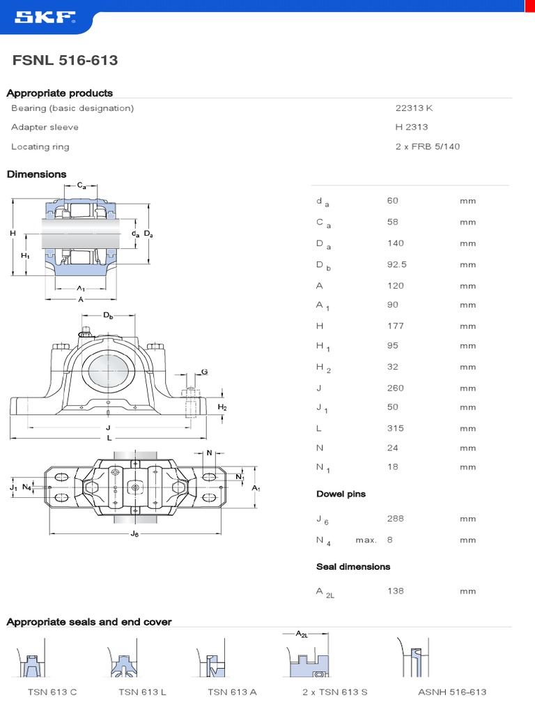 FSNL 516-613 bearing dimensions and specifications | PDF | Mechanical ...