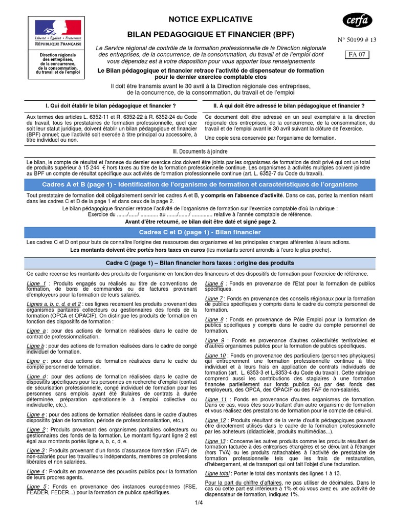 Bilan Pédagogique et Financier 2025 | PDF | Bilan comptable