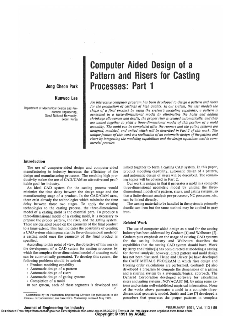 Computer Aided Riser Design | PDF | Casting (Metalworking) | Computer Aided Design