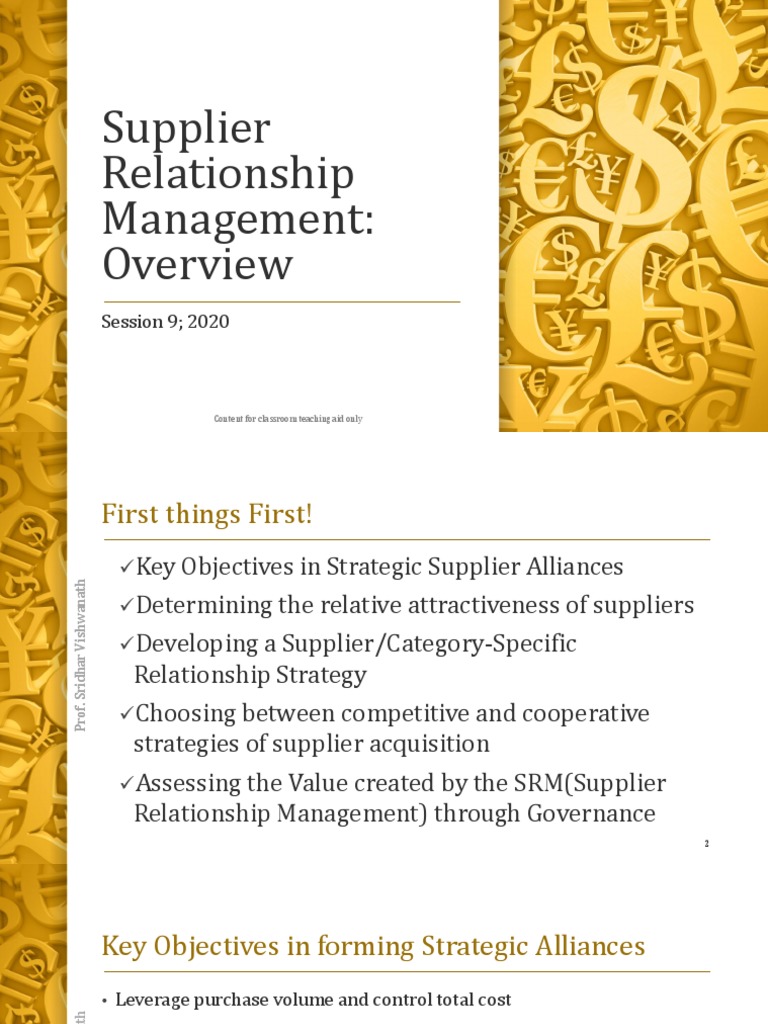 Strategic Supplier Alliances Guide | PDF | Business | Economies