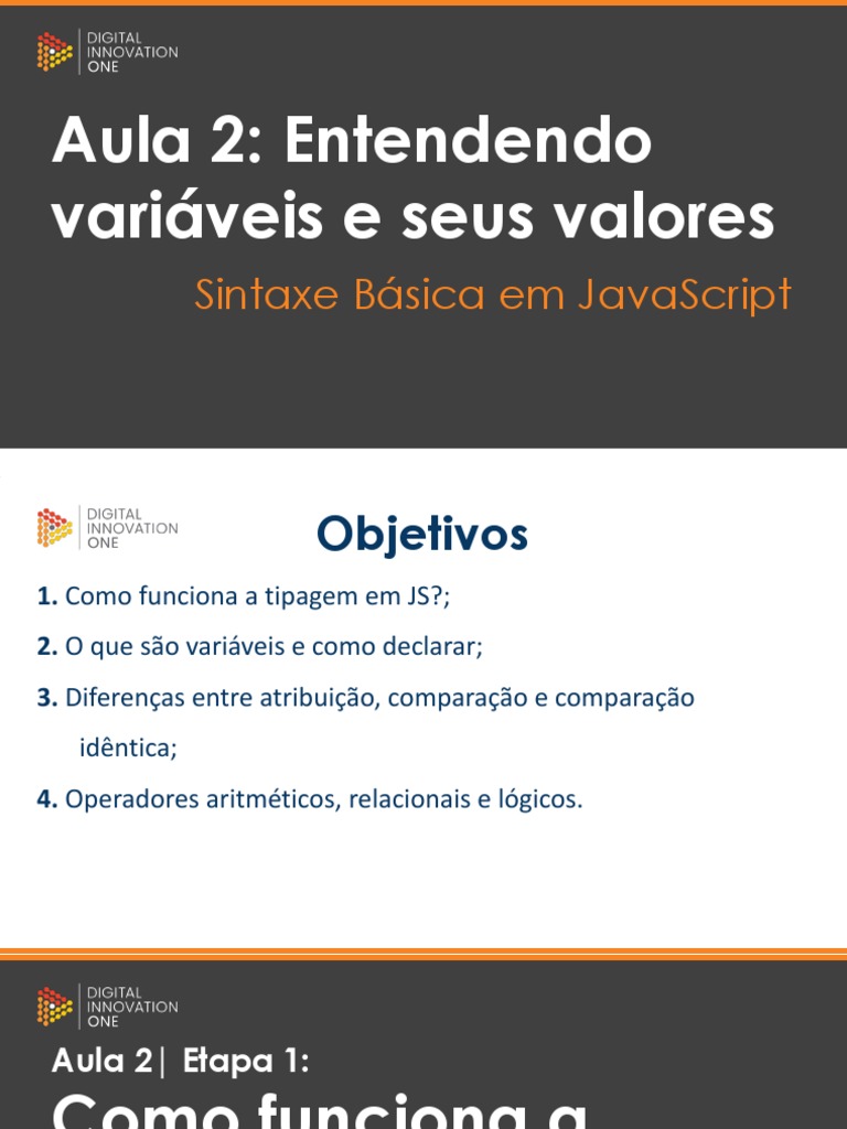 Aula 2 | PDF | Tipo de dados | Script Java