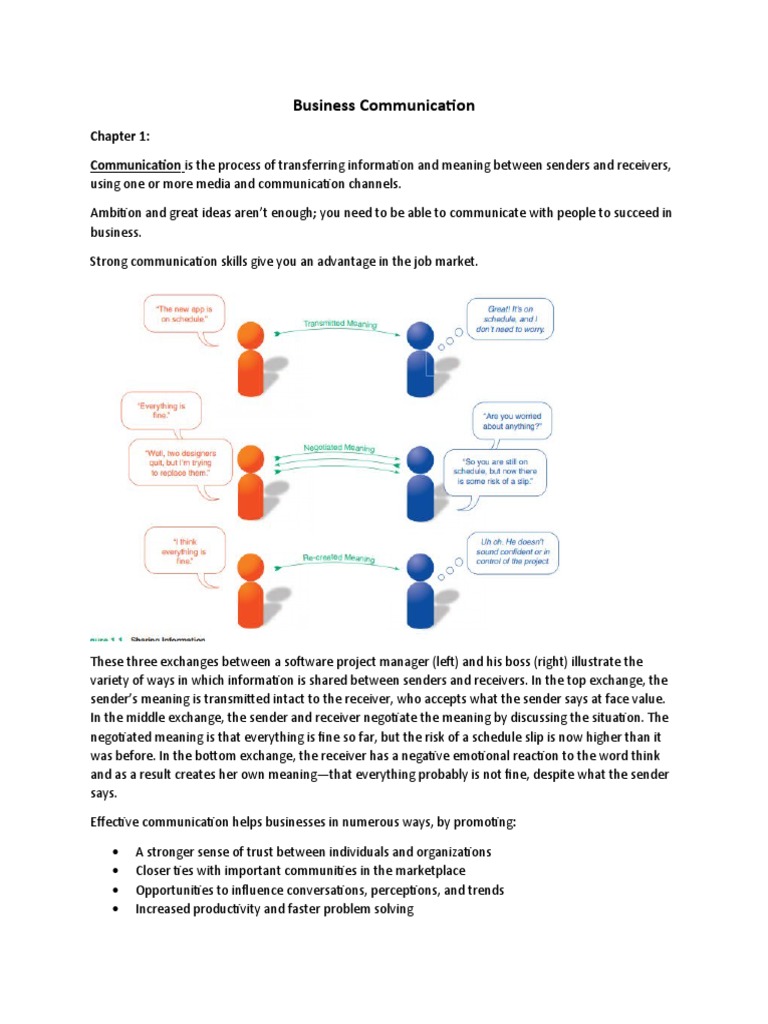 Business Communication Notes | PDF | Communication | Nonverbal ...