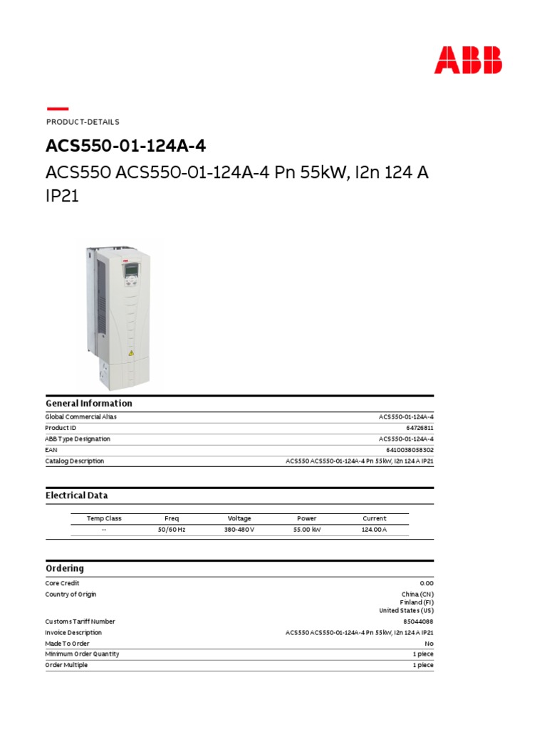 Acs550 01 124a 4 | PDF | Alternating Current | Power (Physics)