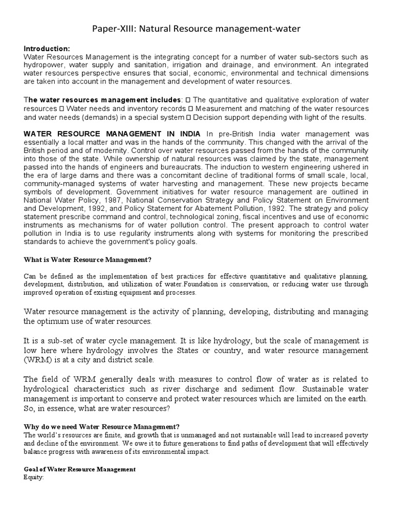 NRM - Water | PDF | Irrigation | Water