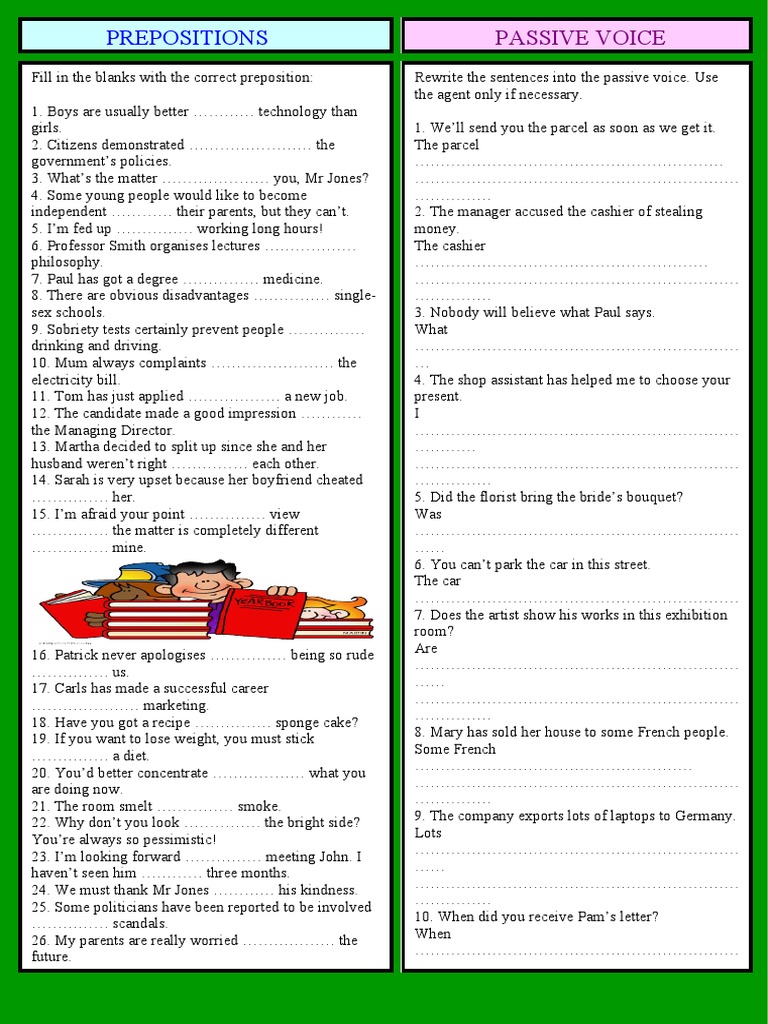 Review 2 Prepositions Passive Voice Key | PDF